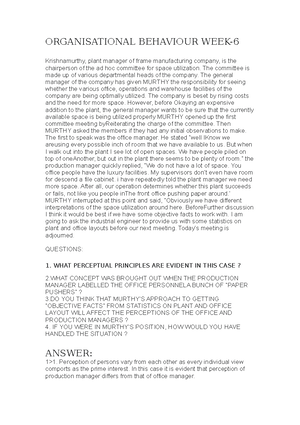 Organisational behaviour - Studocu