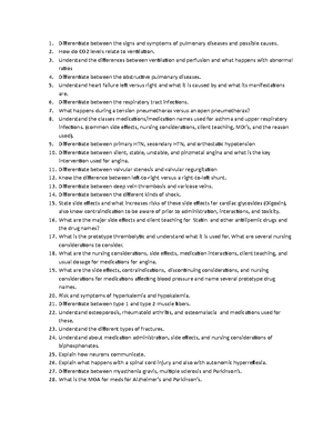 Cardiac HW - Medication homeworks - PATHO II - Studocu
