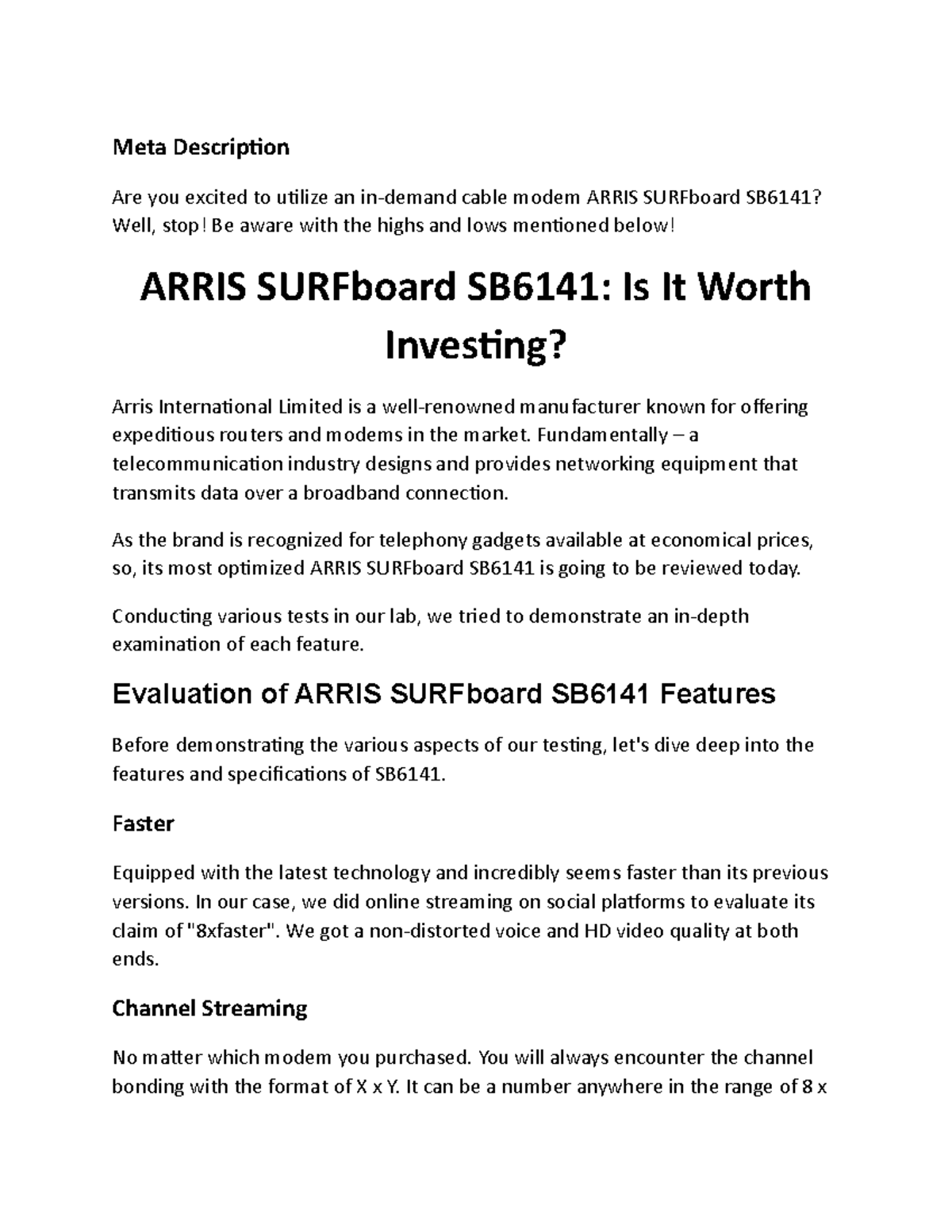 Arris SURFboard SB6141 Is It Worth to Invest - Meta Description Are you ...