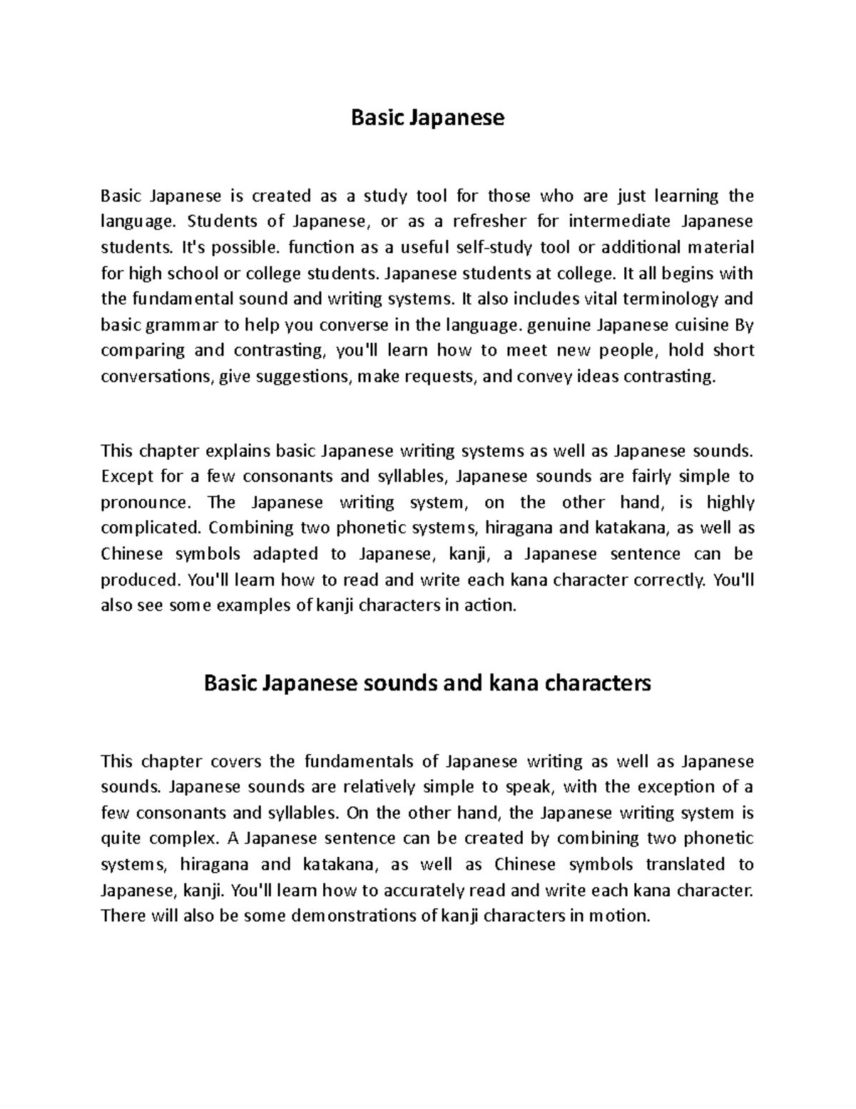 Basic japanese - Basic Japanese Basic Japanese is created as a study ...