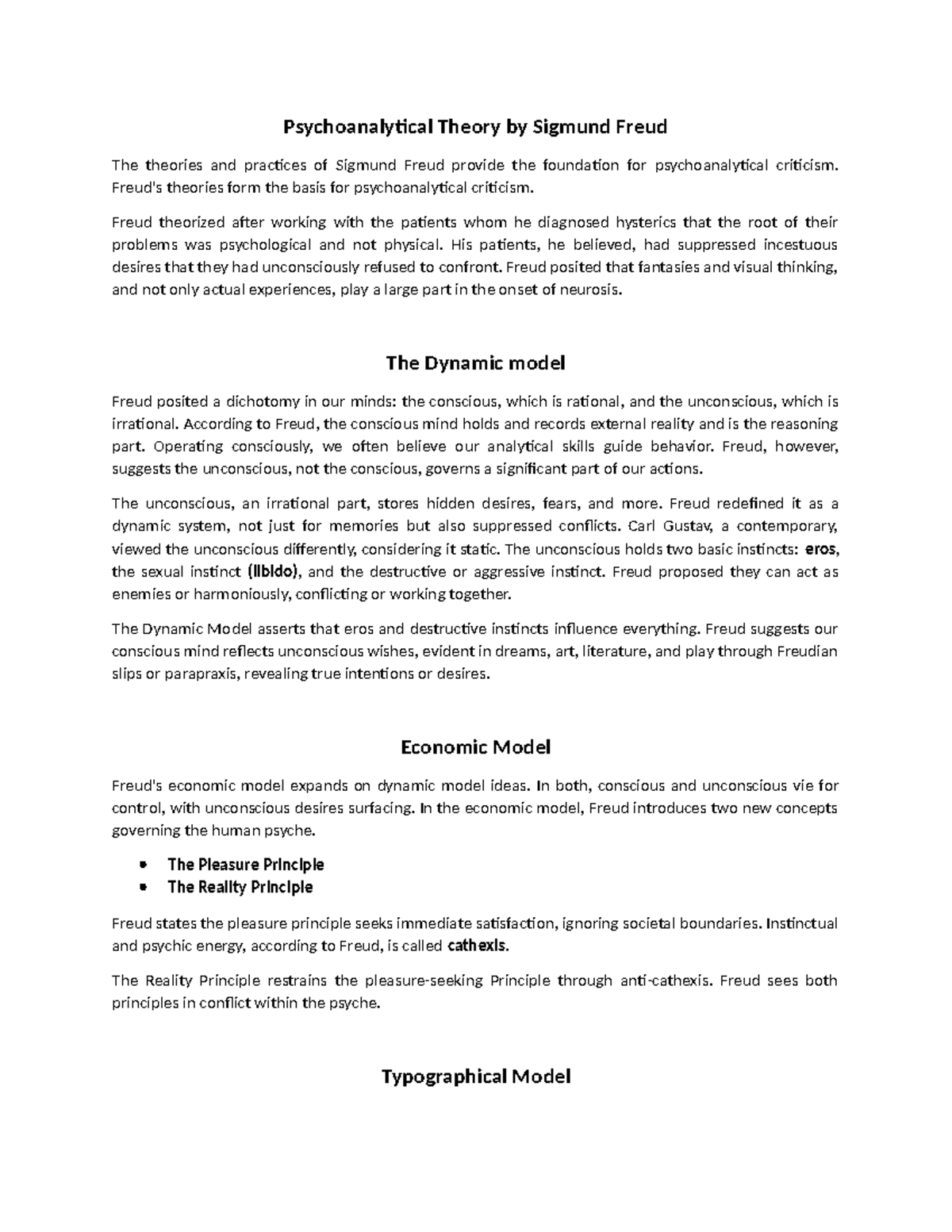 Psychoanalytical Theory by Sigmund Freud - Freud's theories form the ...