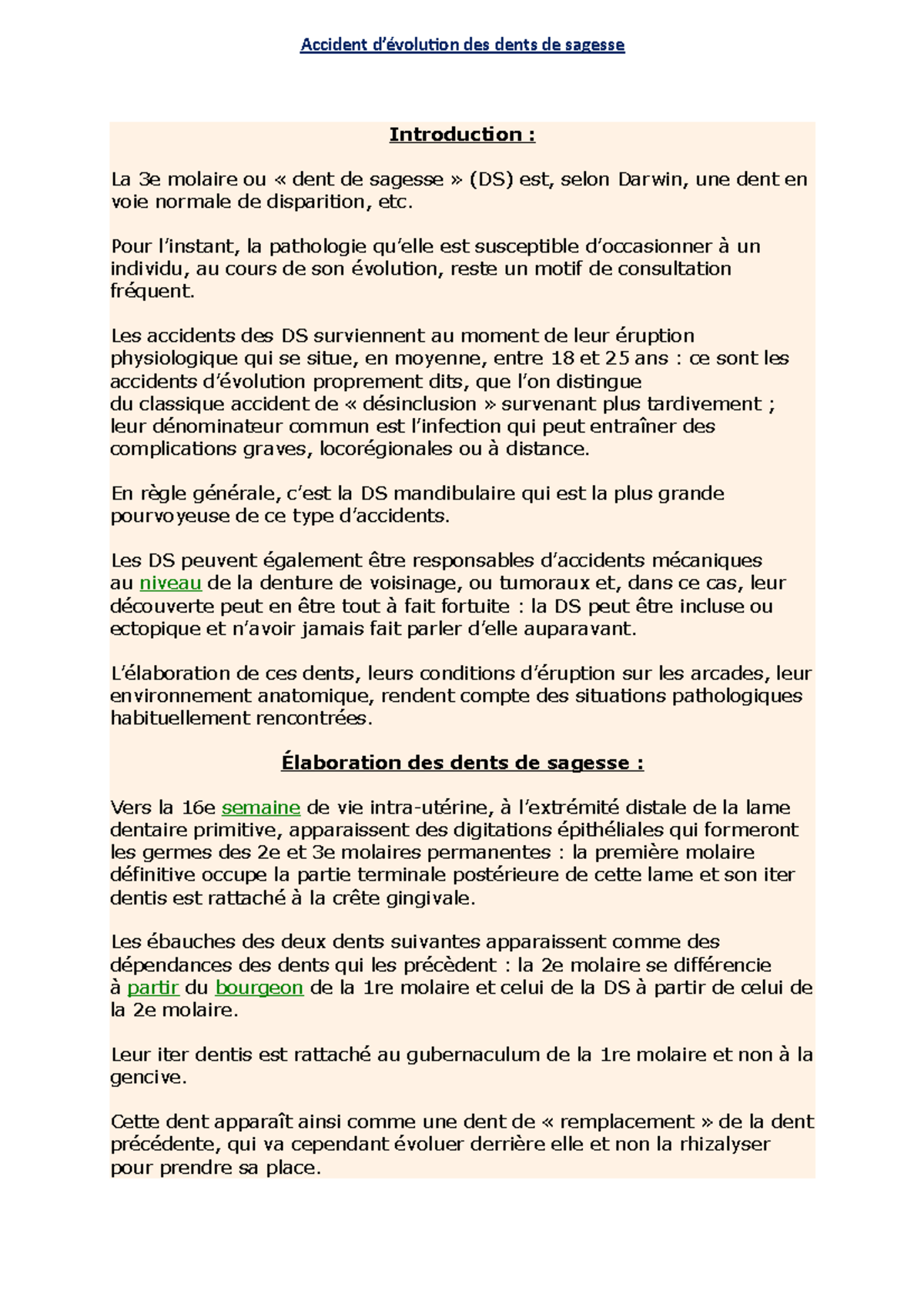 Accidents dents de sagesse - Accident d’évolution des dents de sagesse ...