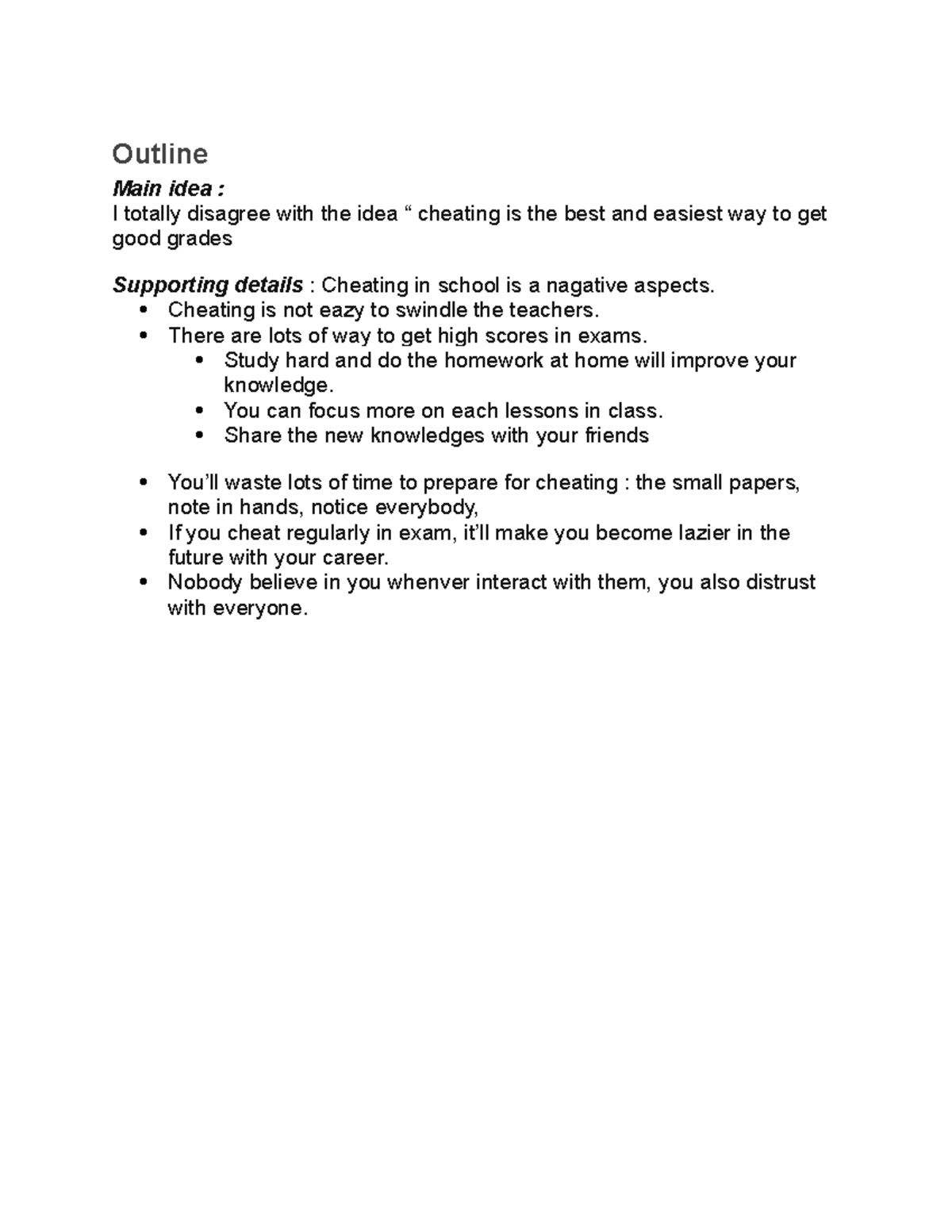 Cheating English Outline Main Idea I Totally Disagree With The cheating-english-outline-main-idea-i-totally-disagree-with-the