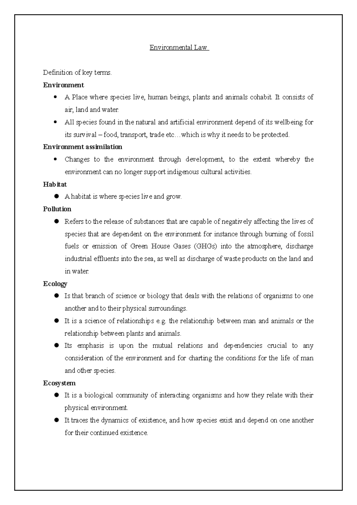 Environmental Law - Environmental Law Definition of key terms ...