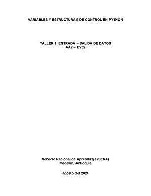 AA2 - EV03 Taller 2 - Instrucciones Secuenciales - Variables y ...