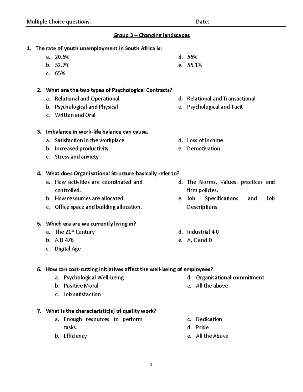 Lecture 2 Questionnaire - Warning: TT: undefined function: 32 1 Multiple Choice questions. Date ...