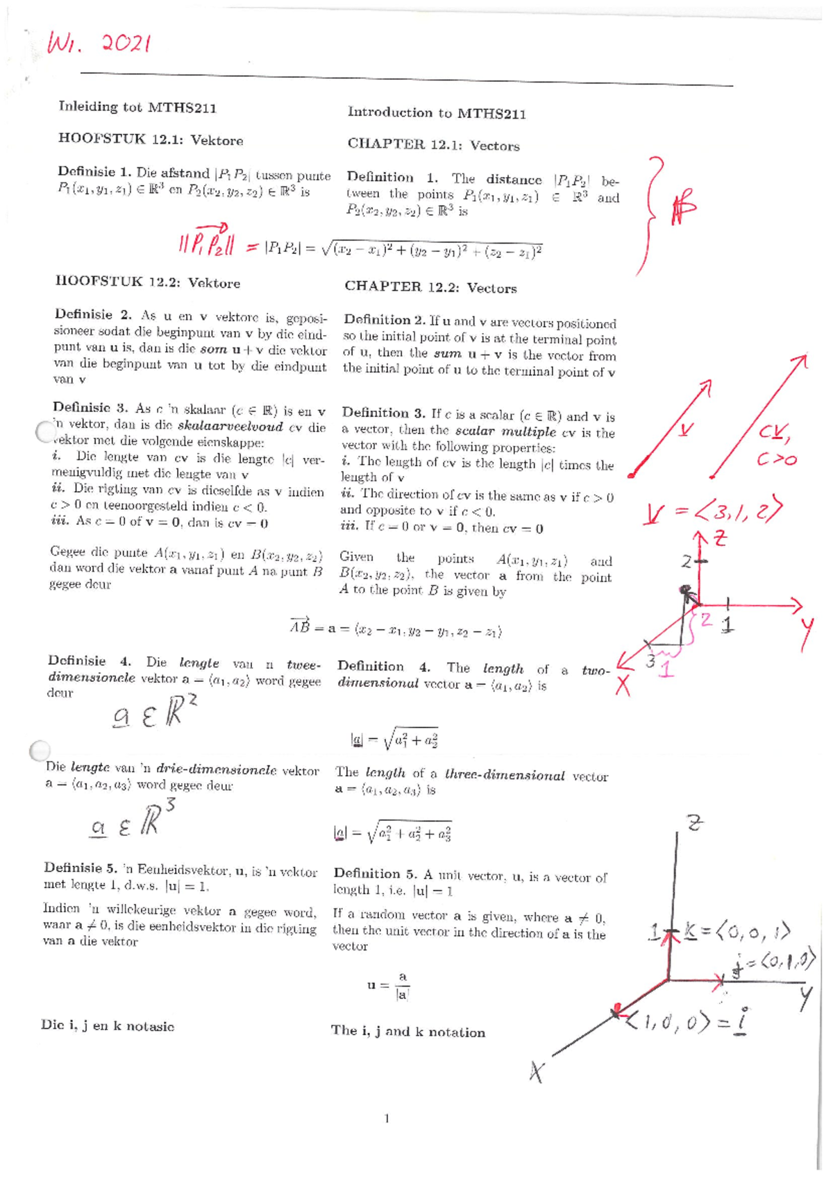 MTHS 211 notas memo - mths211 extra work - (A) and (B) => t=1/6 and s=1 ...