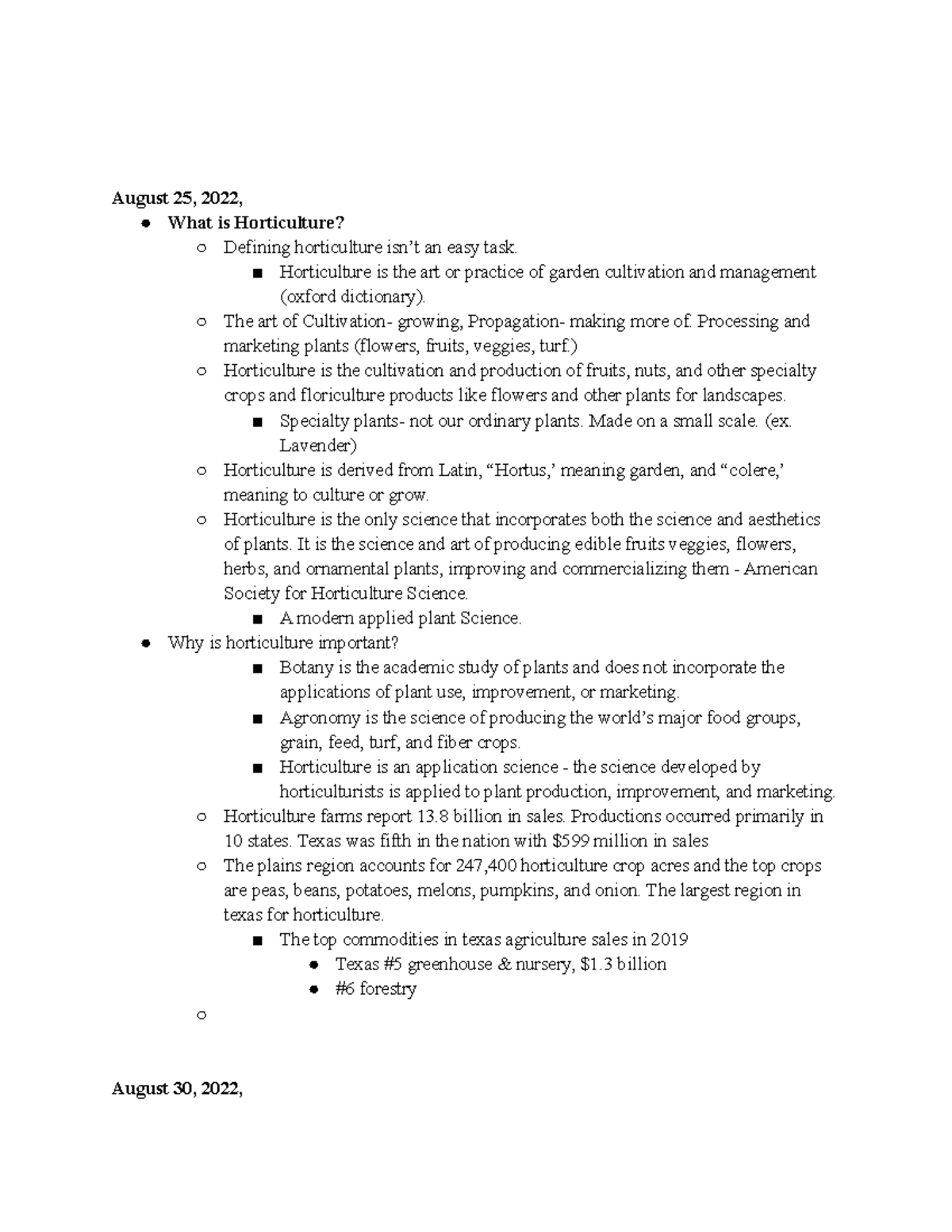 Horticulture Notes - August 25, 2022, What is Horticulture? Defining ...
