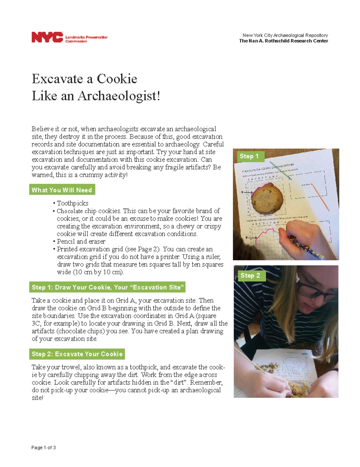 Archaeo Cookie Activity - Believe it or not, when archaeologists ...