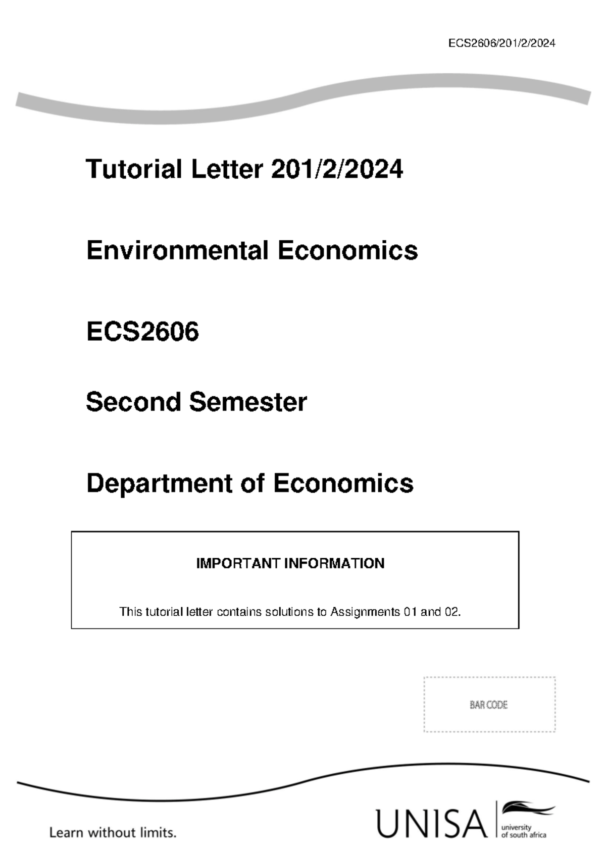 ECS2606 201 2 2024 B - 2024 November exam paper - ECS 2606 / 201 / 2 ...