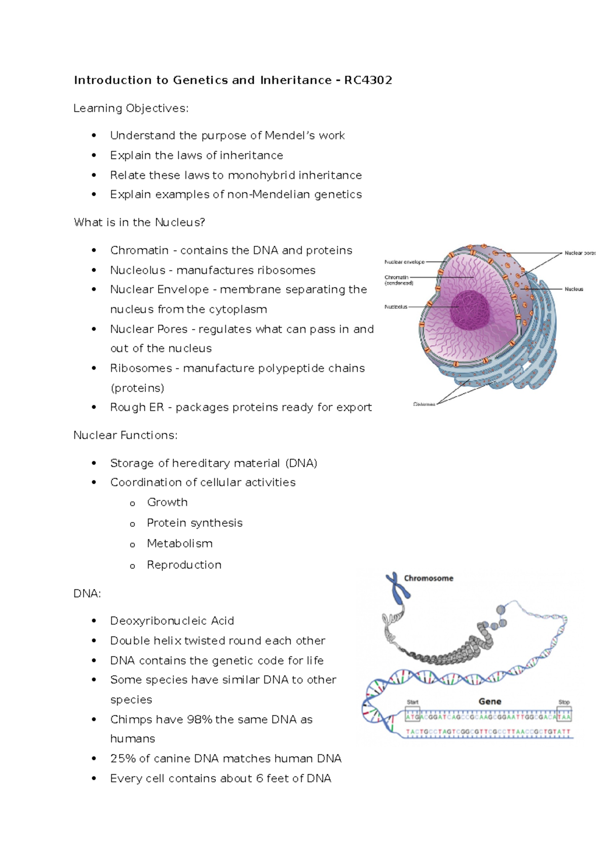 Lesson 4 - Introduction to Genetics and Inheritance - Introduction to ...