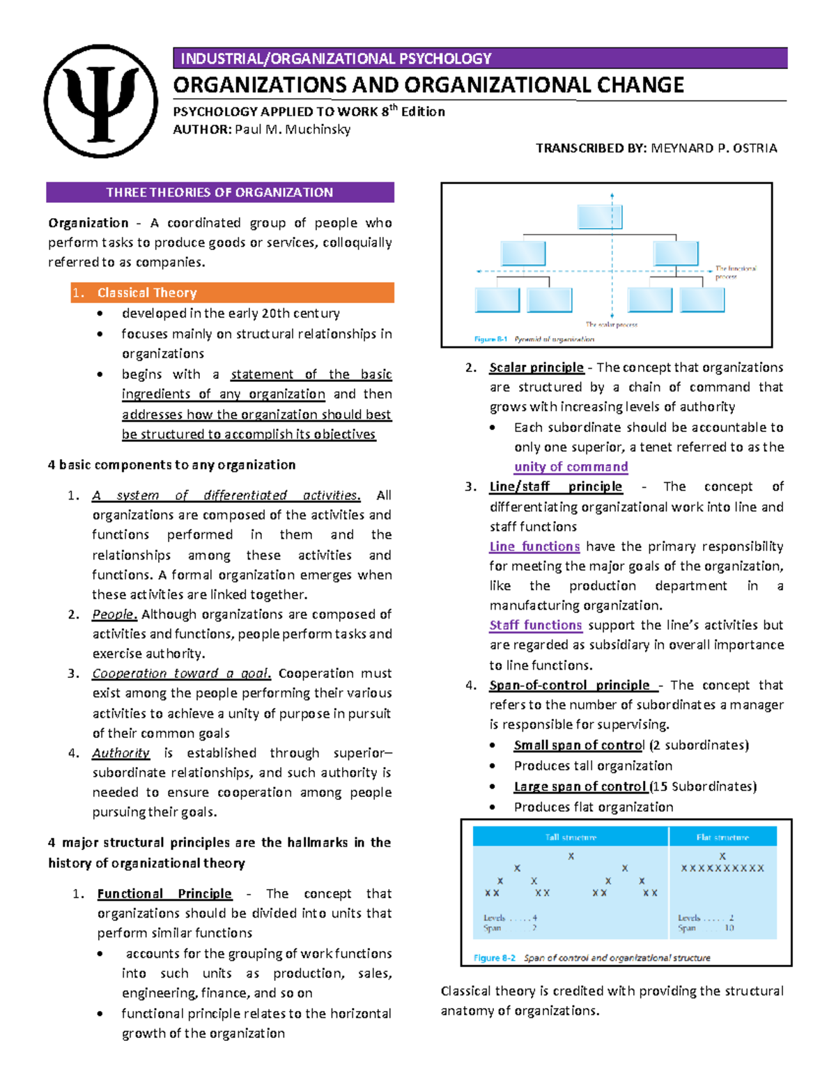 IO-TOS-A - Board Exam Notes - THREE THEORIES OF ORGANIZATION ...