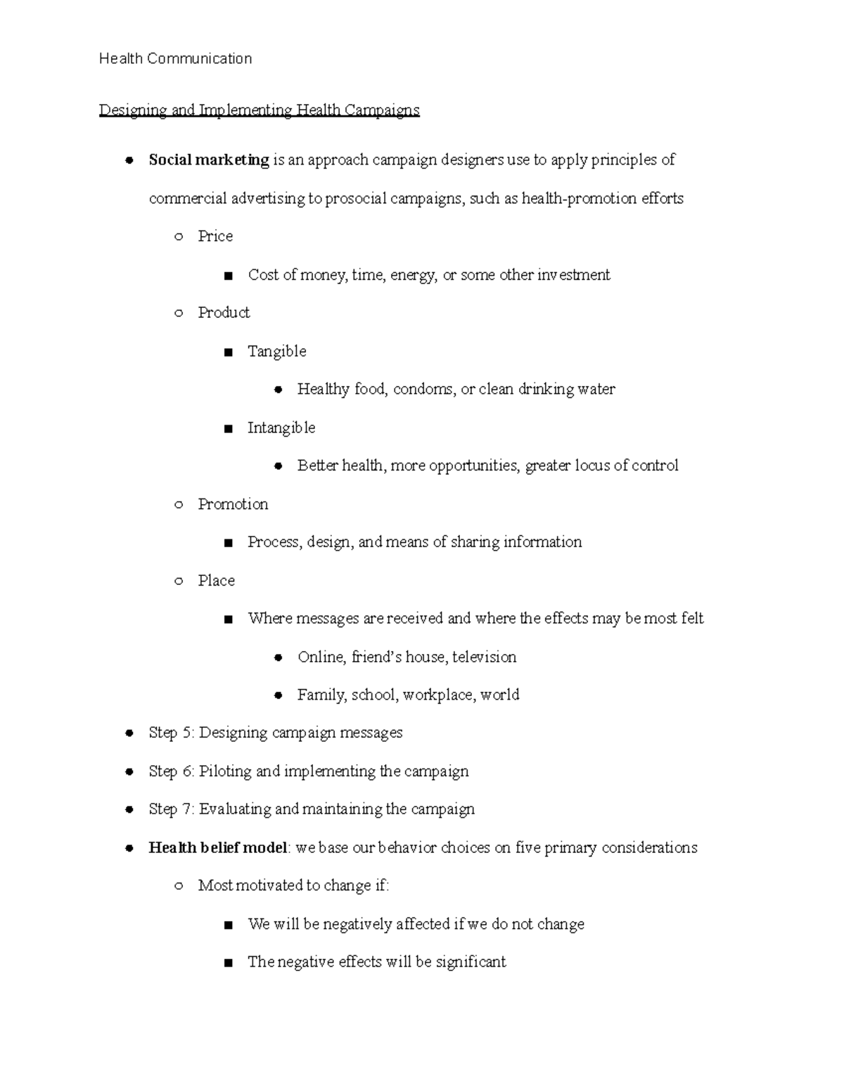 Designing and Implementing Health Campaigns - Health Communication ...
