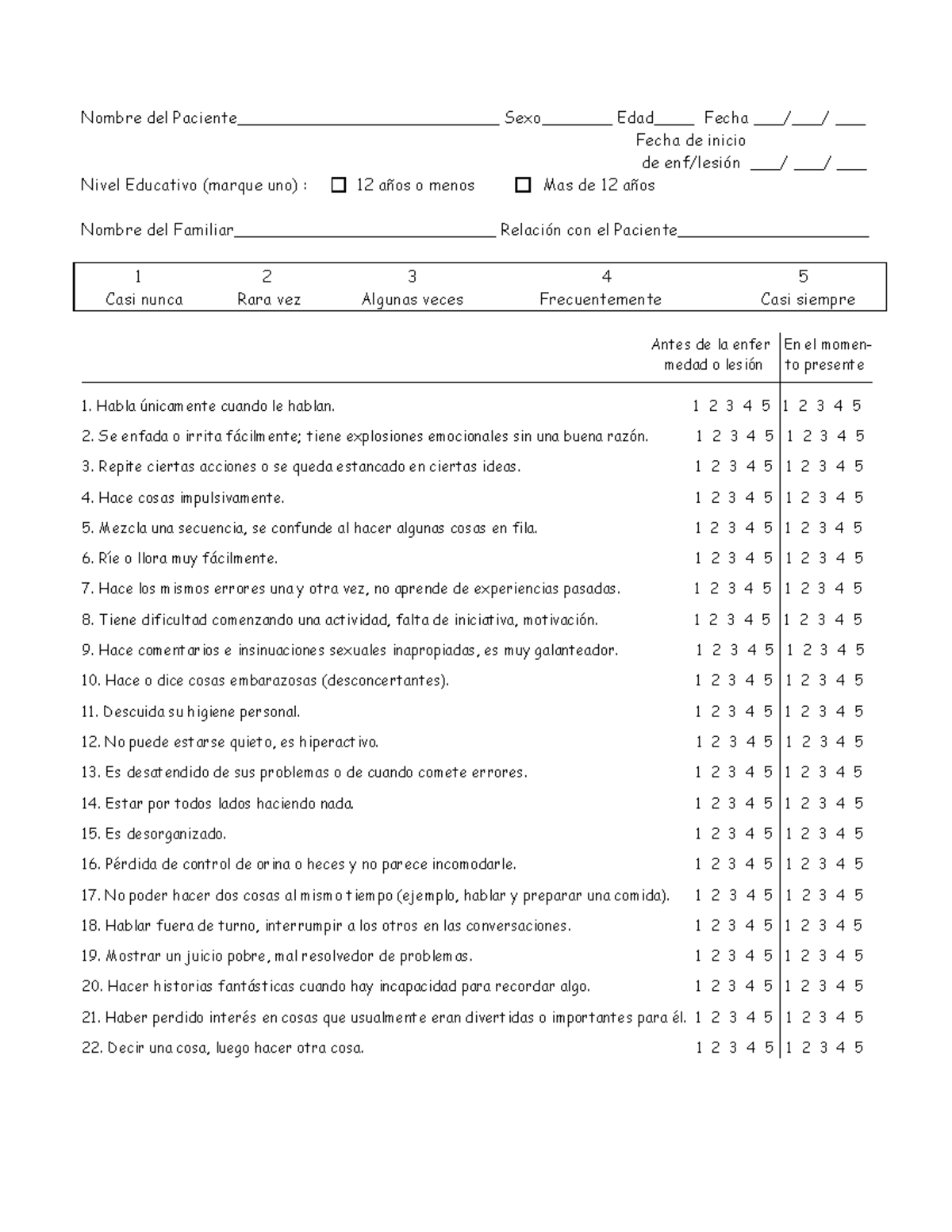 6. FRSBe - INVENTARIO DE SINTOMASS FRONTALES - Nombre del Paciente