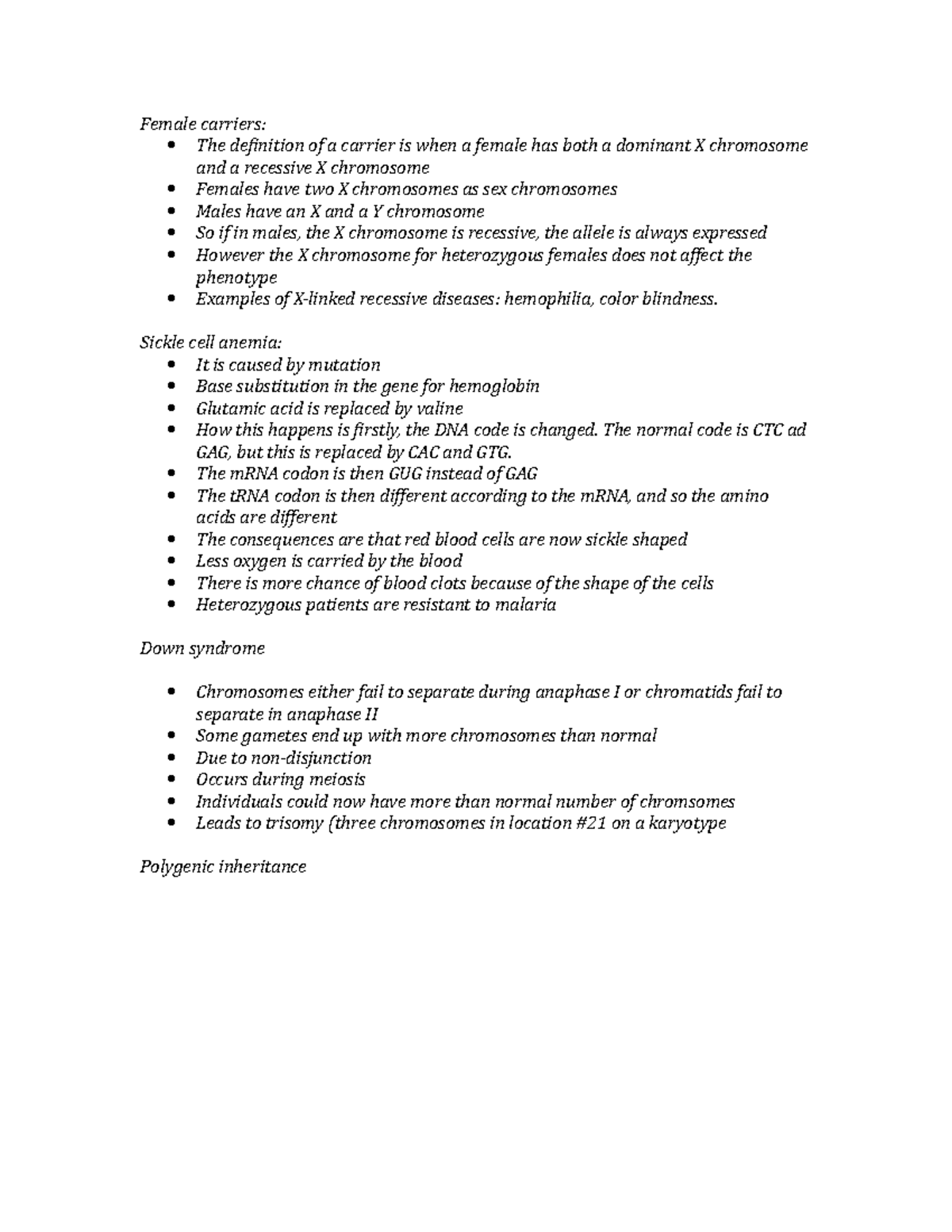 Genetics Chapter 3 and 10 - Female carriers: The definition of a ...