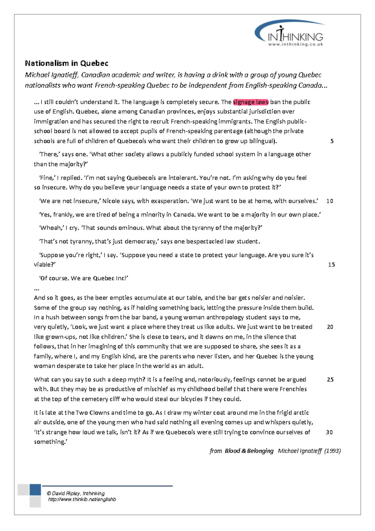 Nationalist myths - english paper - © David Ripley, Inthinking thinkib ...