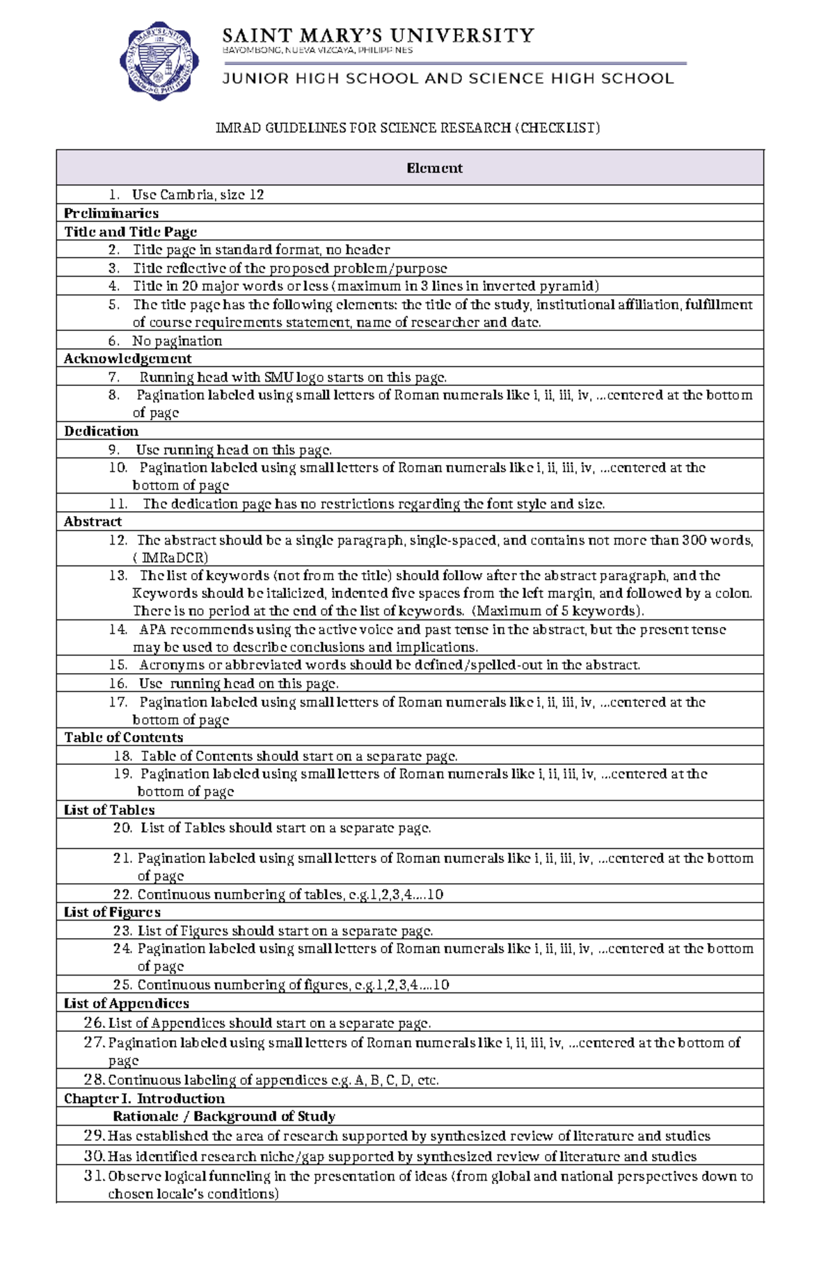 Imrad Guidelines FOR Science Research - IMRAD GUIDELINES FOR SCIENCE ...