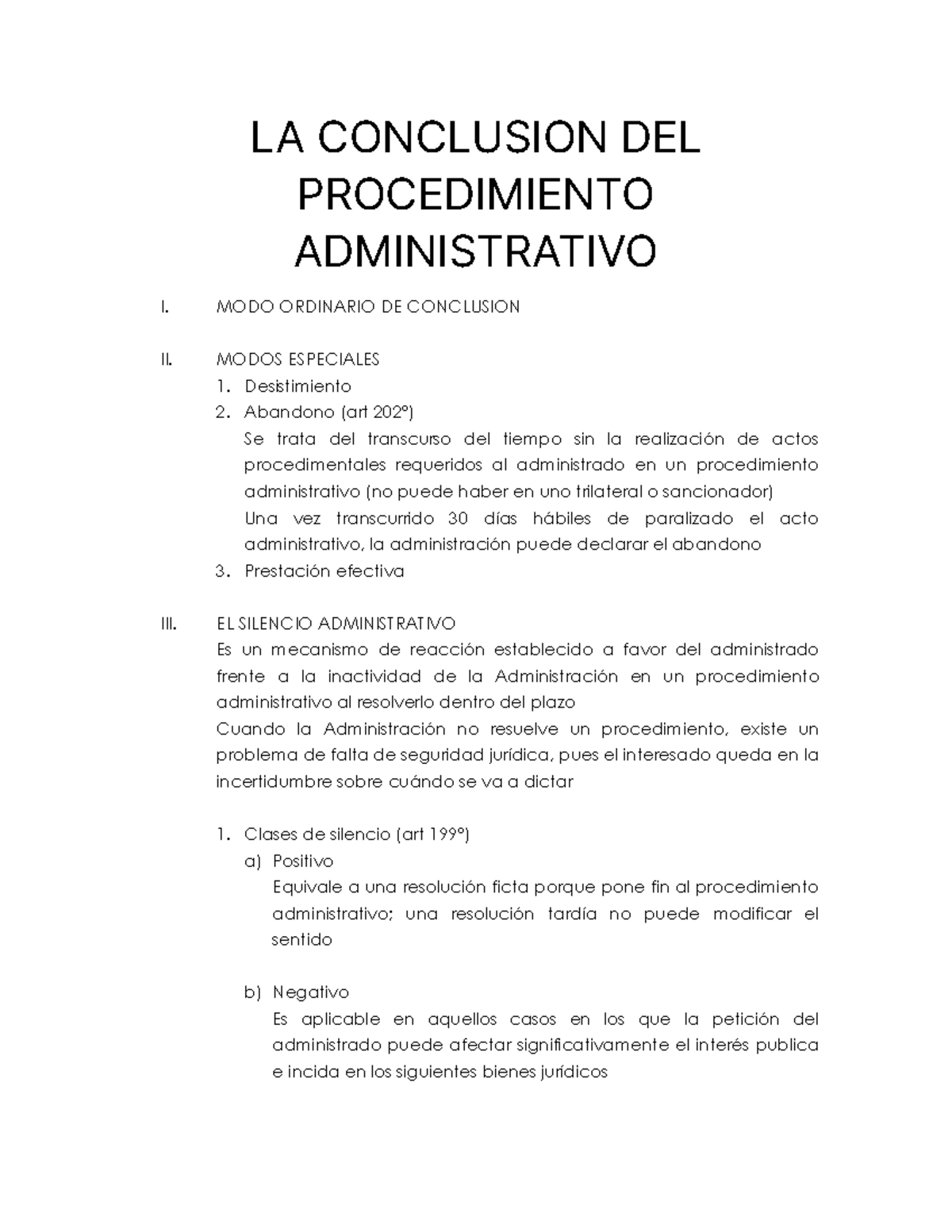 Unidad 10 - LA CONCLUSION DEL PROCEDIMIENTO ADMINISTRATIVO I. MODO ...