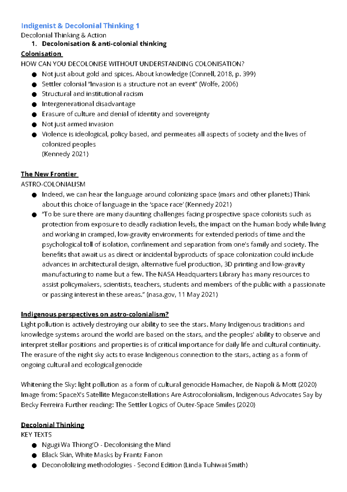 Indigenist & Decolonial Thinking Summary - Indigenist & Decolonial ...