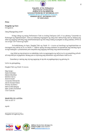 BKD Project Proposal 2023 2024 - Republic of the Philippines Department ...