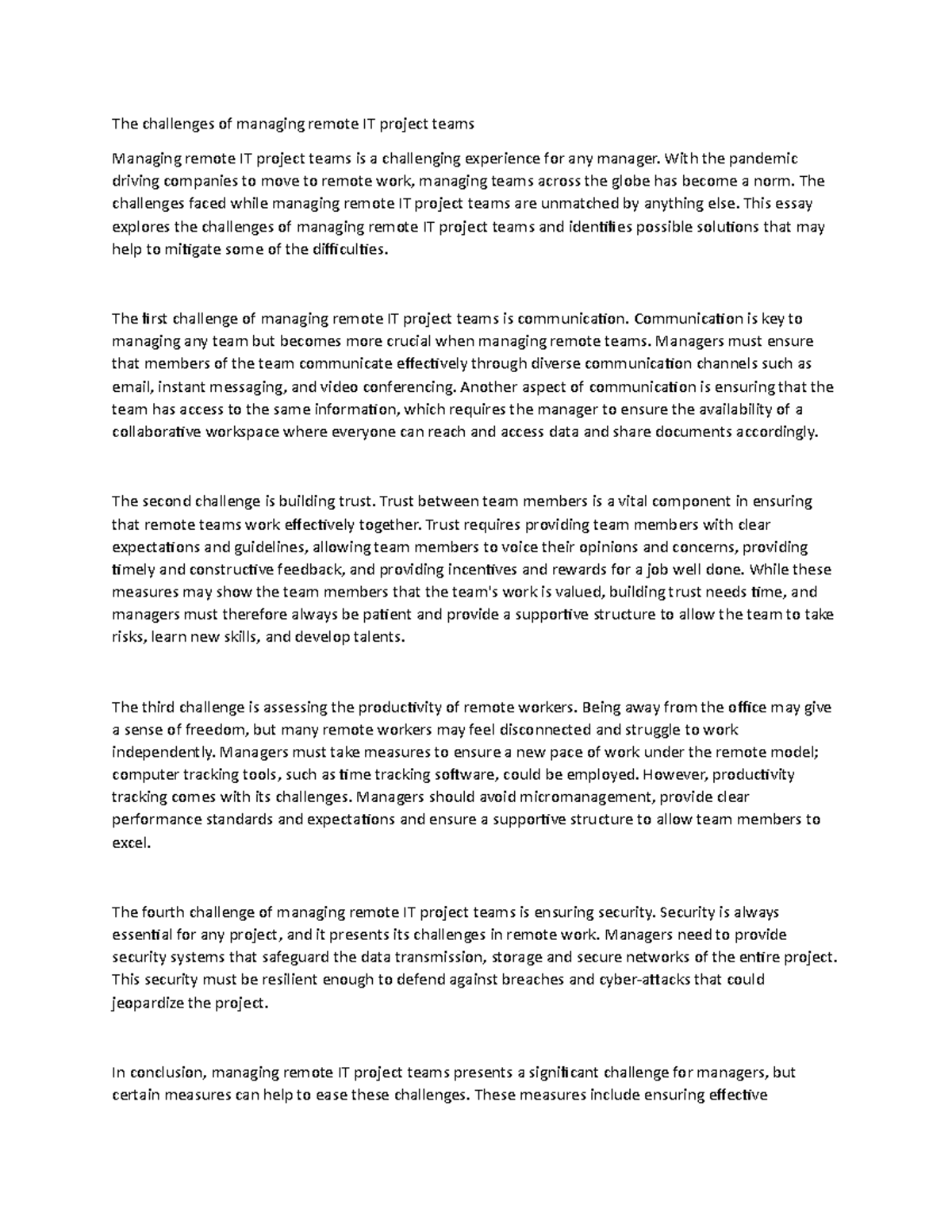 The challenges of managing remote IT project teams - With the pandemic ...