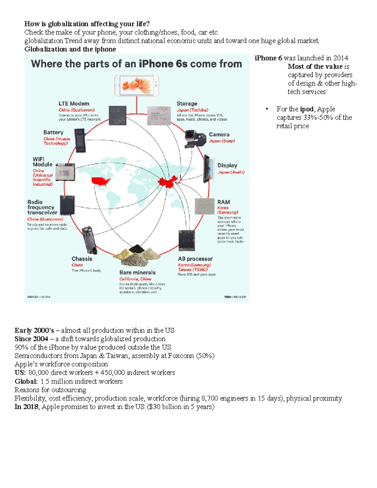 Ch 1 - notes - How is globalization affecting your life? Check the make ...