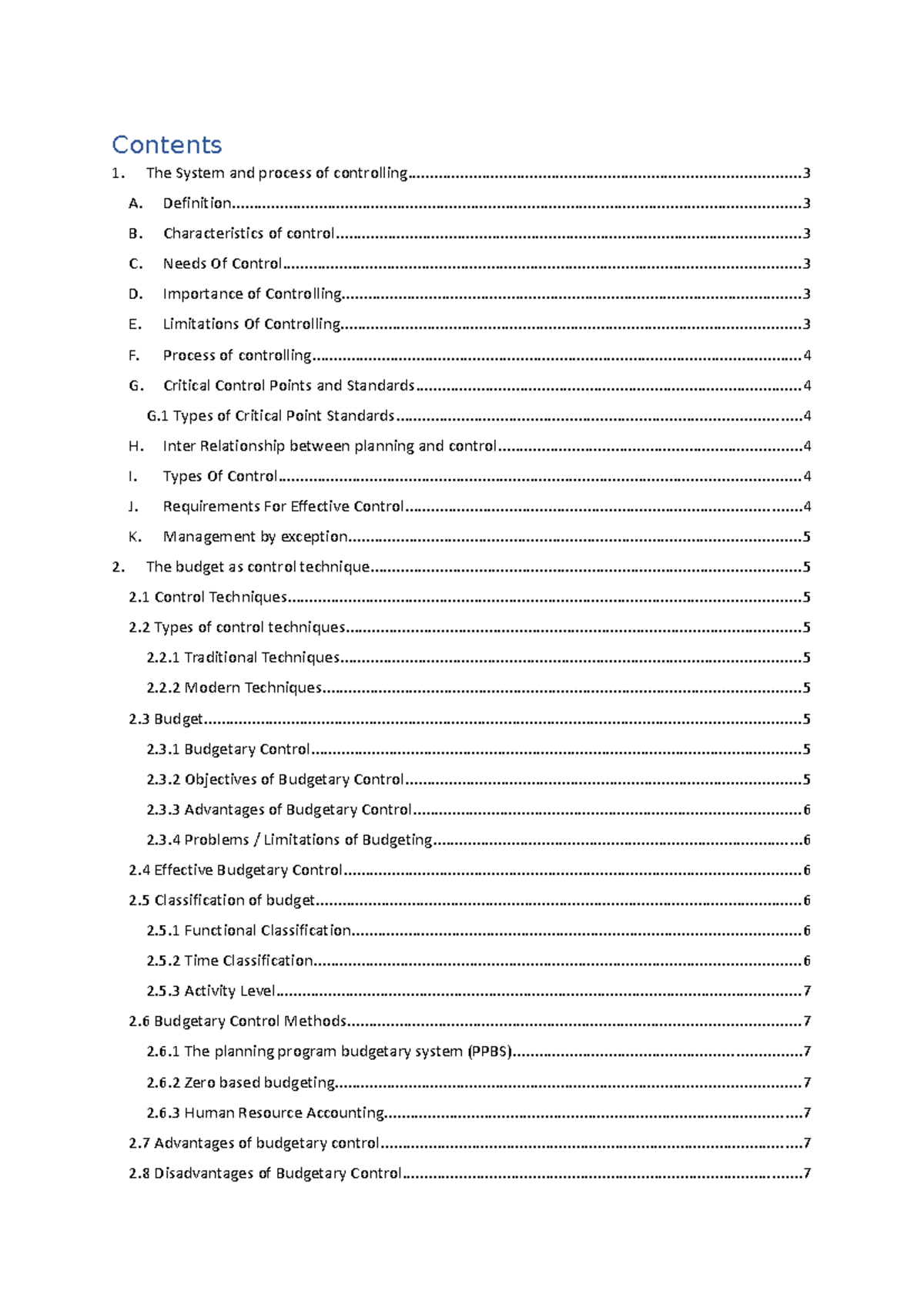 POM - Unit 5 - Controlling - Contents The System and process of - Studocu