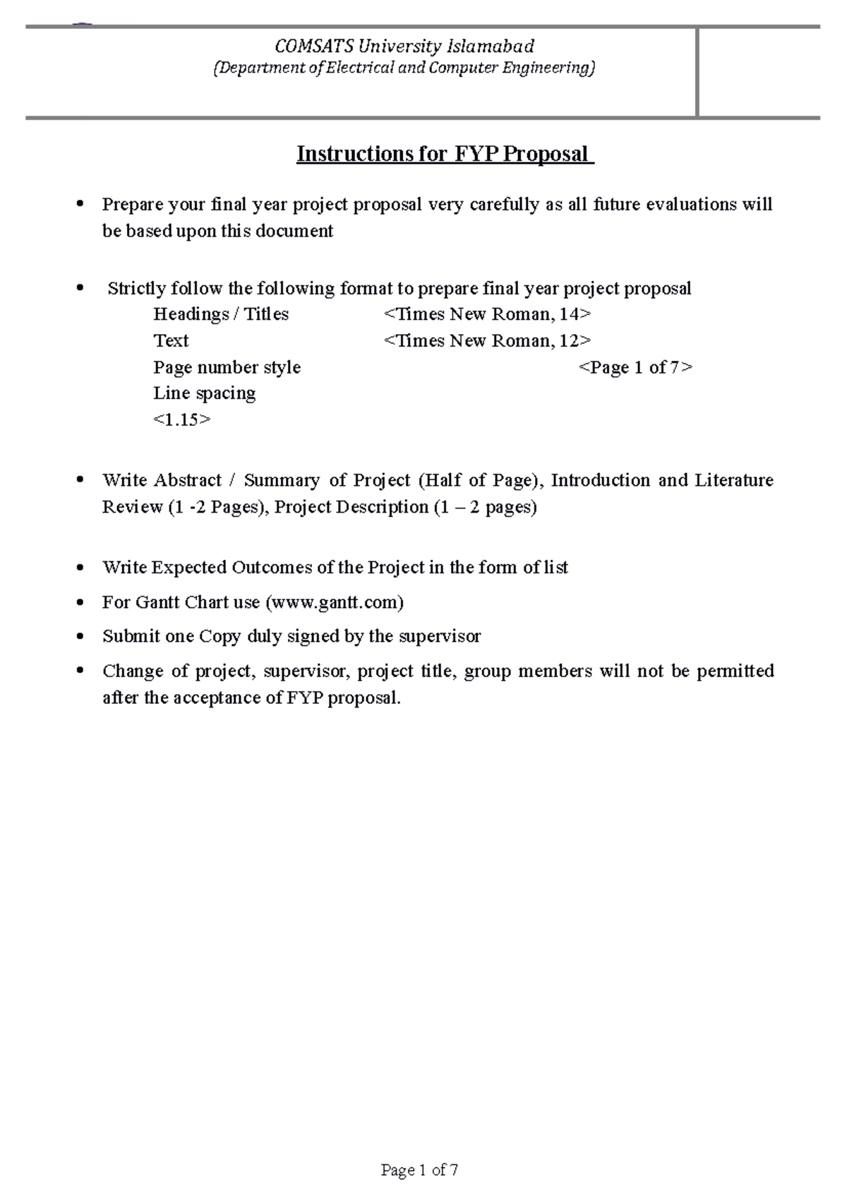 FYP Final Proposal - ASSIGNMENT - (Department of Electrical and ...