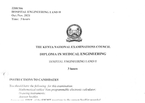 Clinical 2 past papers - Knec past paper for biomedical engineering ...