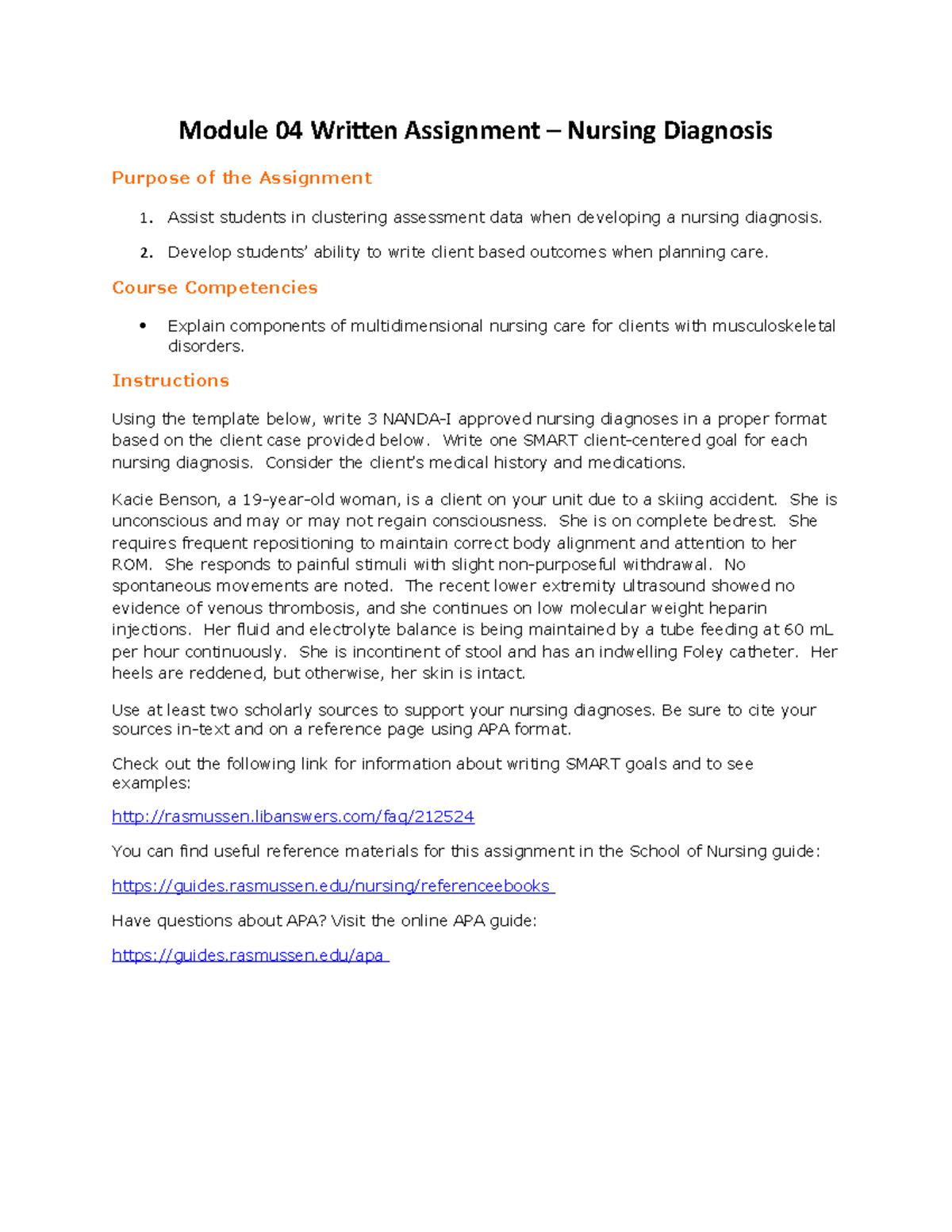 NUR2356 Module 04 Written Assignment 1220-2 - NUR 2356 - Studocu