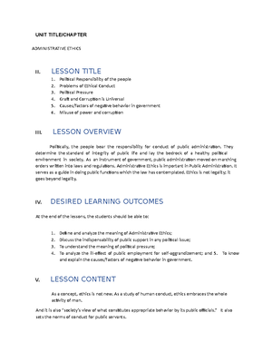 Ethics and Accountability Module 1 - Importance of Values in Public ...