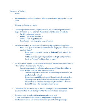 Concepts of Biology Notes - Concepts of Bio Notes 2/7/ What’s Life Got ...
