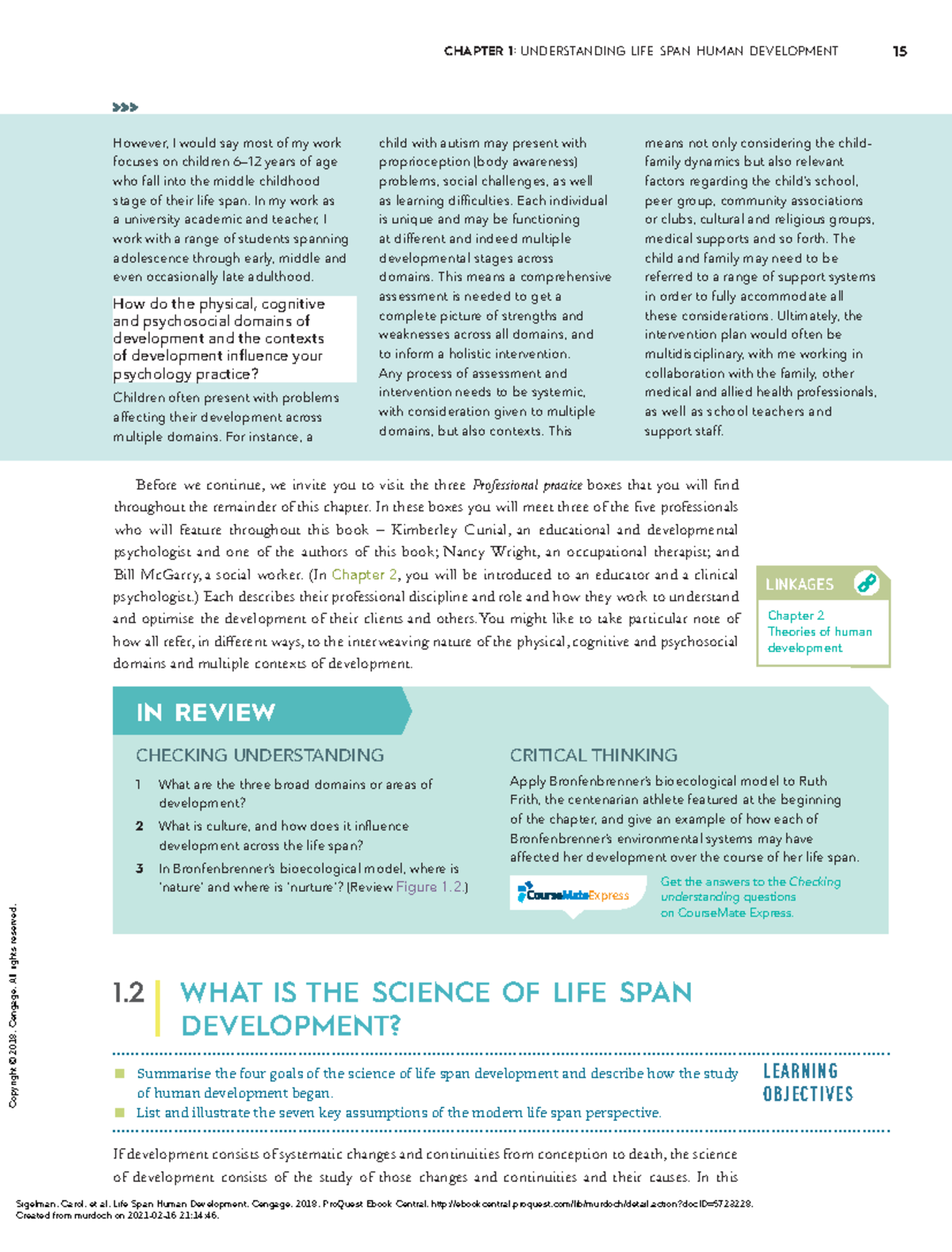 Textbook chapter 1.2 - CHAPTER 1 : UNDERSTANDING LIFE SPAN HUMAN ...