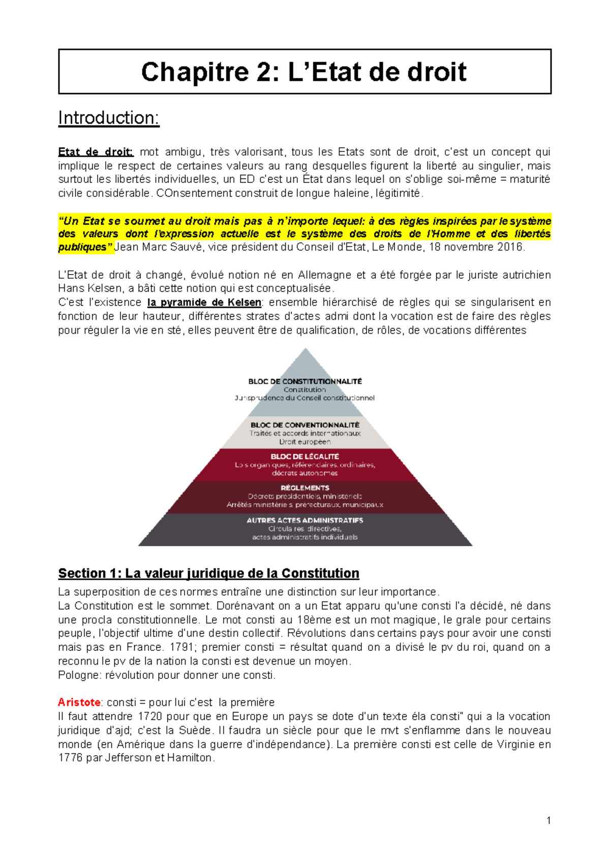L Etat De Droit Chapitre 2 L Etat De Droit Introduction Etat De