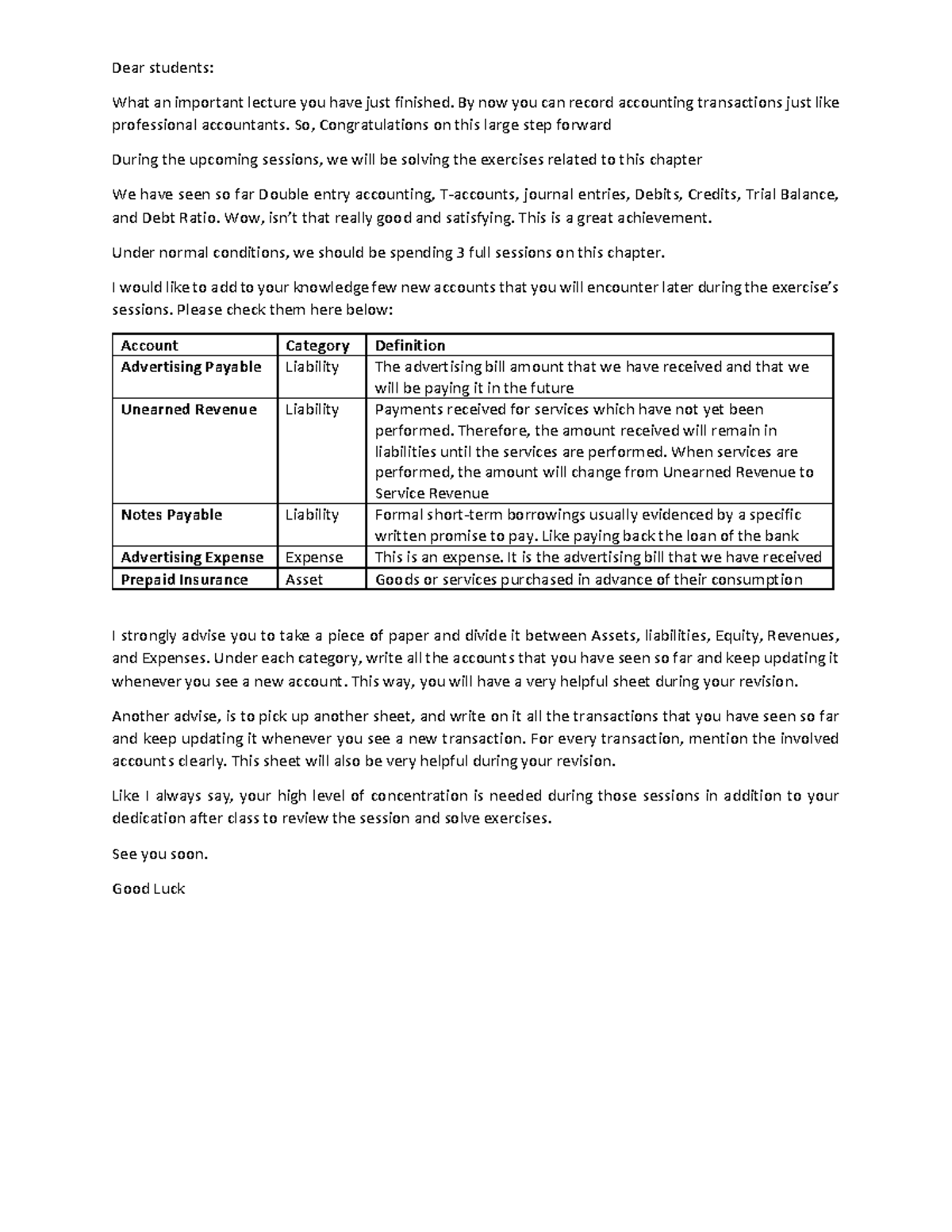 Guide to the 2nd Chapter part 2 - Dear students: What an important ...