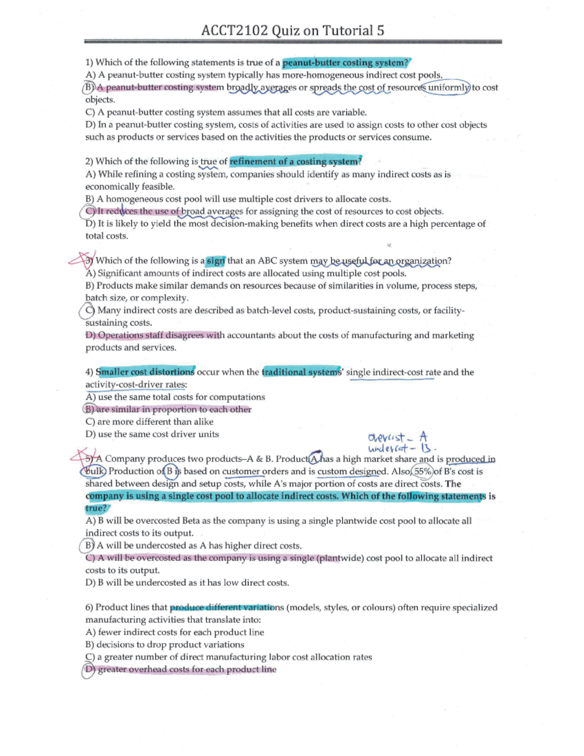 ACCT2102 Tutorial5 Quiz - ACCT2102 - Studocu