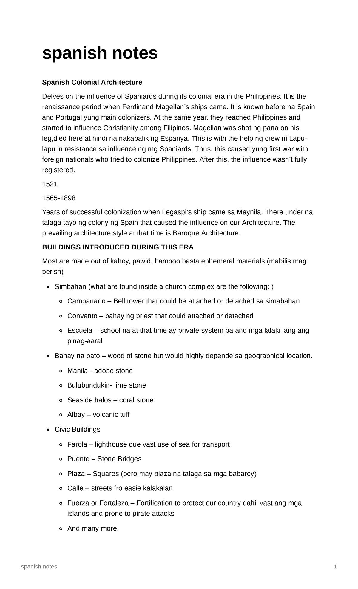 Spanish notes - arrsh - spanish notes Spanish Colonial Architecture ...