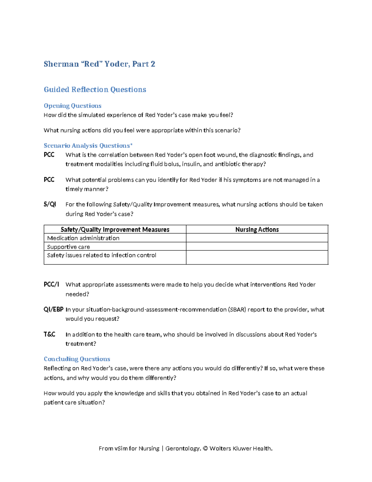 Gerontology Case Red Yoder Part2 GRQ - Sherman “Red” Yoder, Part 2 ...
