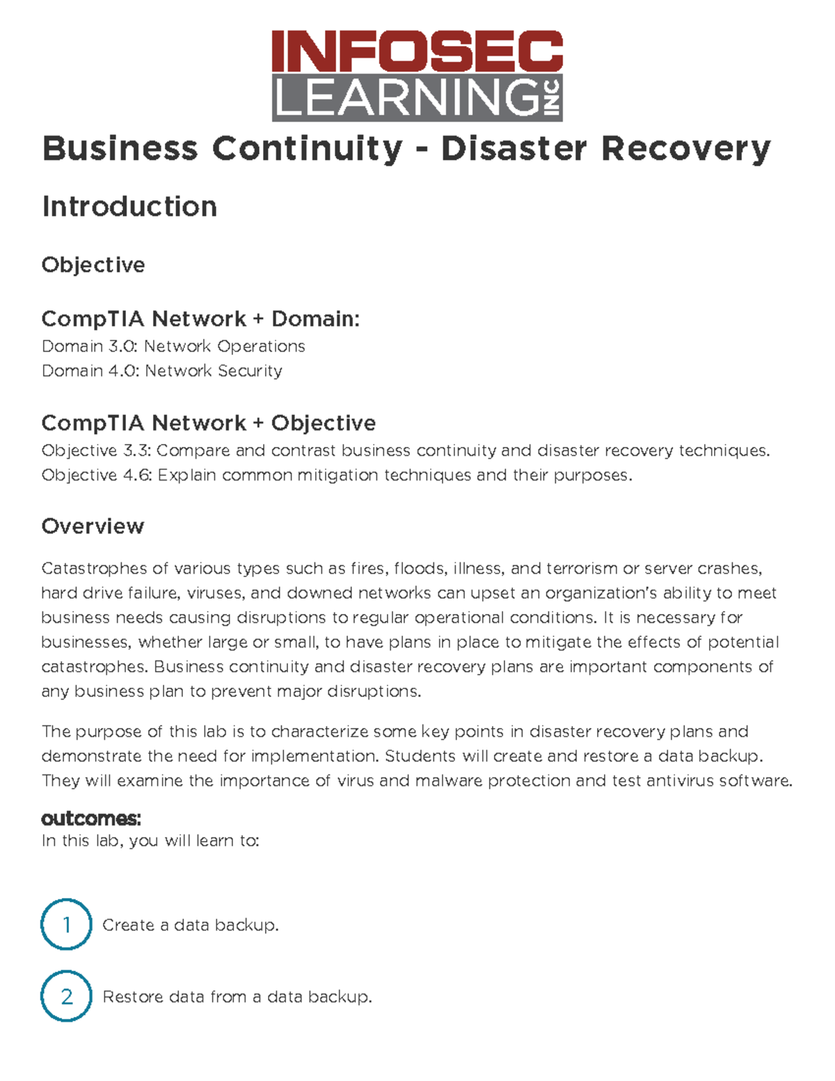 Lab instructions business continuity disaster recovery - Business ...