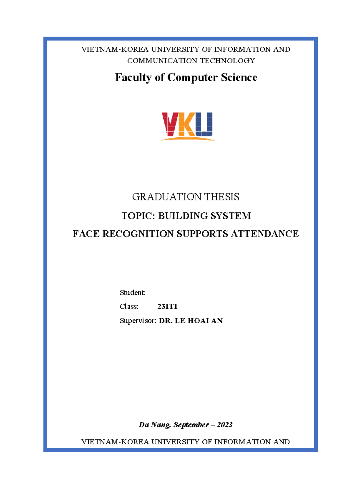 Mau bao cao Da dinh dang - Do an - VIETNAM-KOREA UNIVERSITY OF INFORMATION AND COMMUNICATION ...