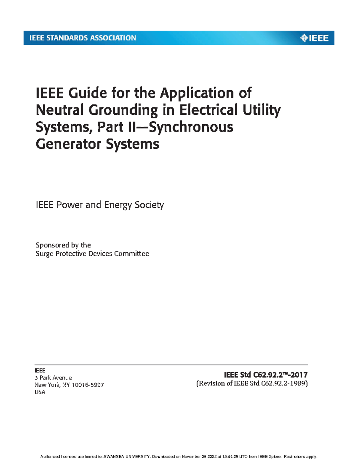 IEEE Std C62 - Good - IEEE Guide for the Application of Neutral ...
