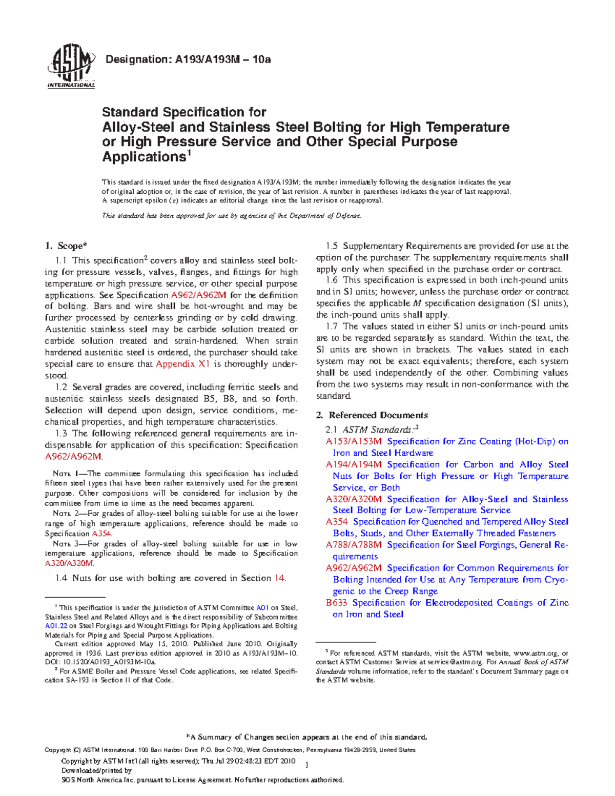 Astm-a193 - Designation: A193/A193M – 10a Standard Specification for ...