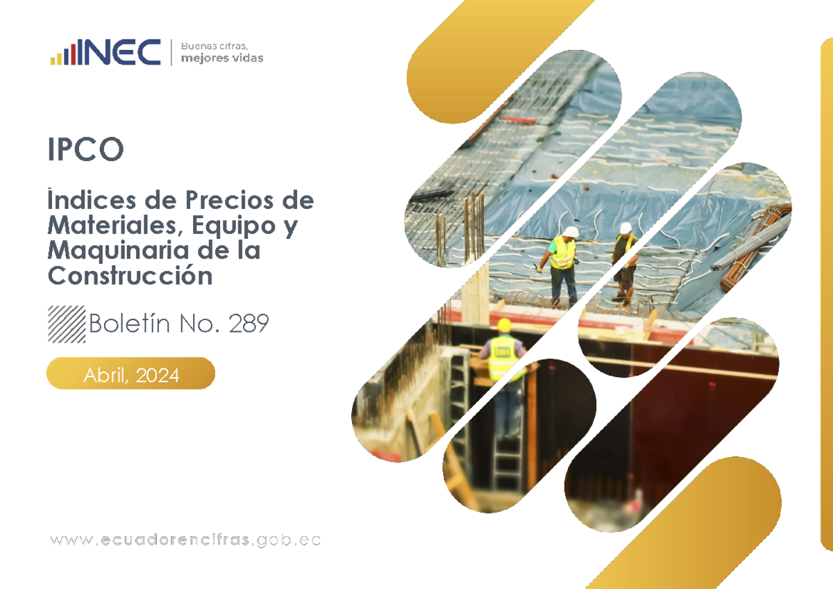 1 IPCO Boletin ABR 2024 - INDICES DE PRECIOS - Índices de Precios de Materiales, Equipo y ...