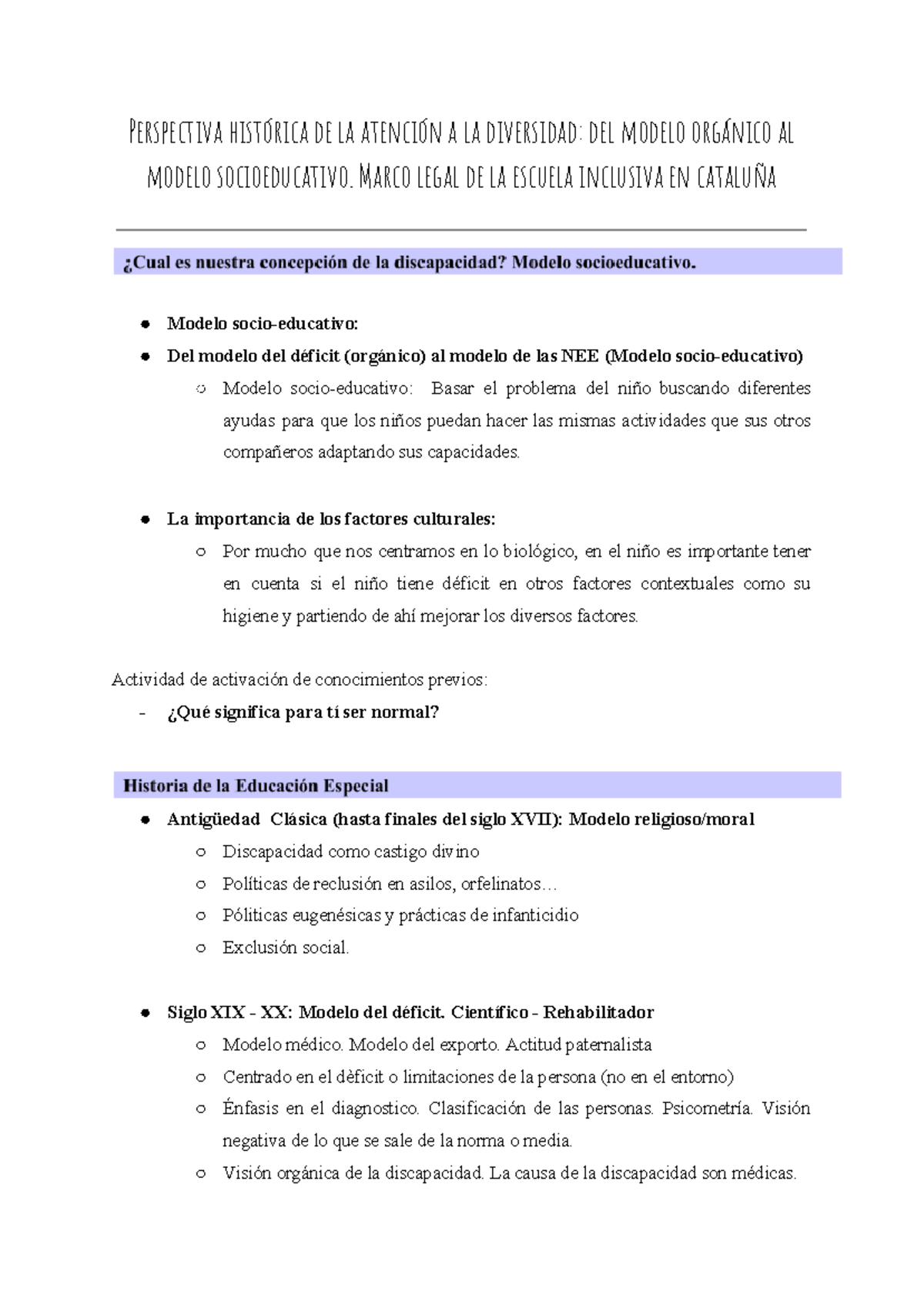 Apuntes - Perspectiva histórica de la atención a la diversidad: del ...