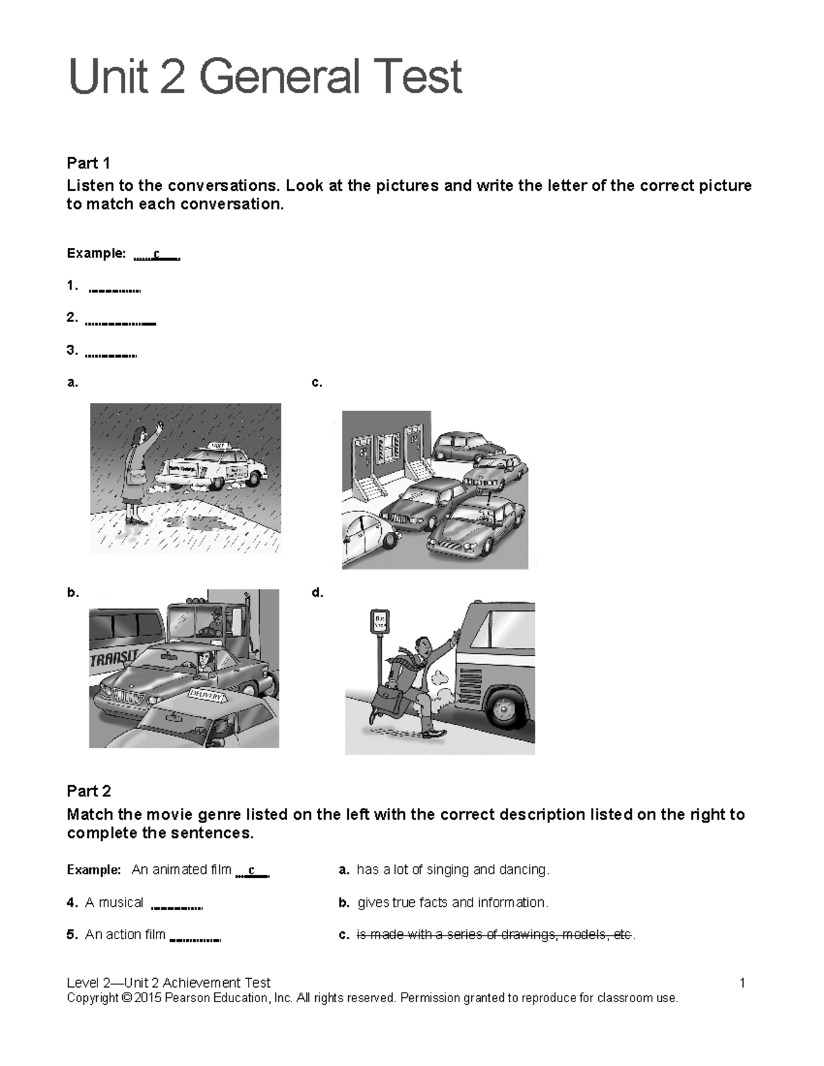 TN2 U2 Assessment - examen - Unit 2 General Test Part 1 Listen to the ...