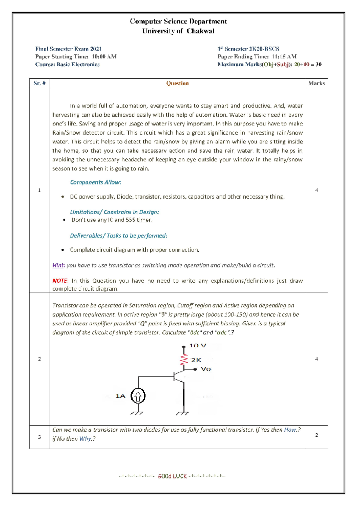 2k20 final paper bscs subjective - International Relations - Studocu