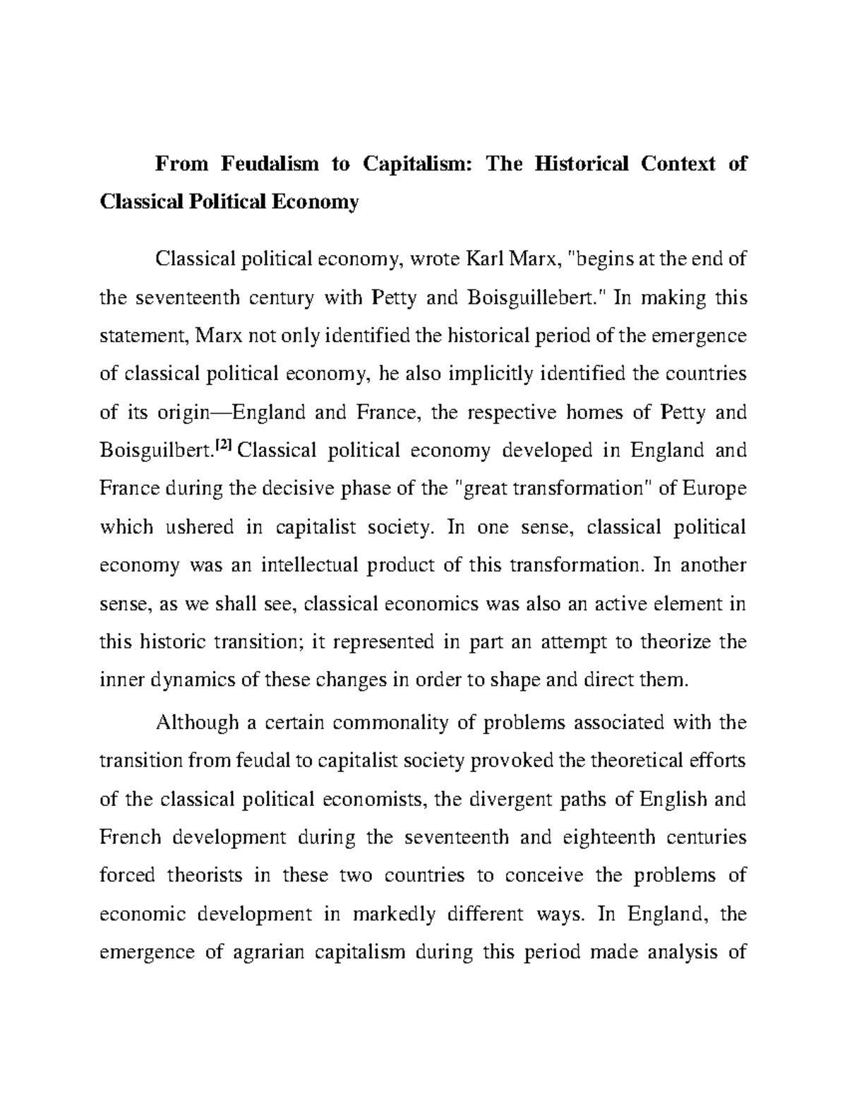 Rise of Capitalism - From Feudalism to Capitalism: The Historical ...