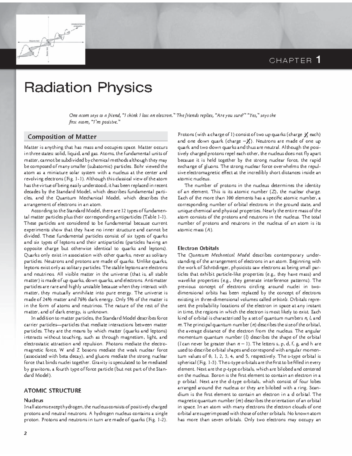 Bases físicas de la radiación - C H A P T E R 1 Radiation Physics ...