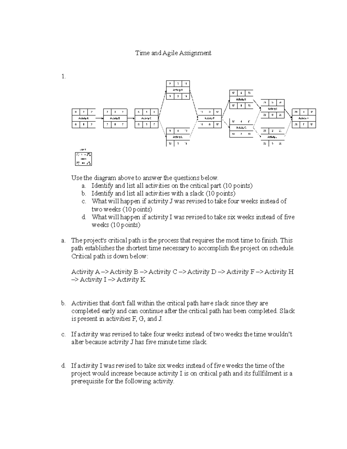 Time and Agile Assignment (2) - Time and Agile Assignment 1. Use the ...