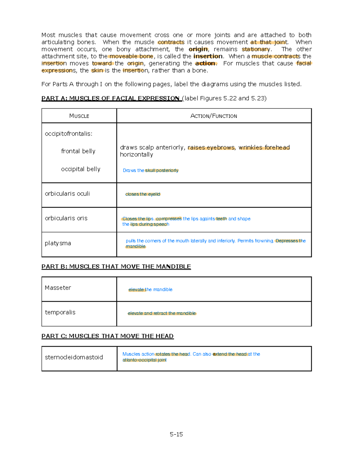 LAB 5 - Appendicular Skeleton 9 - 5- Most muscles that cause movement ...